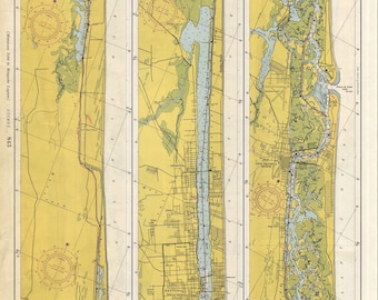 Mosquito Lagoon to Eau Gallie Map 1942 Nautical Chart Print - Etsy