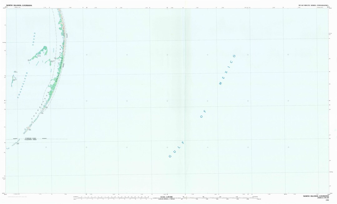 North Islands (LA) Map - 1982 - Nautical Chart Print - Etsy