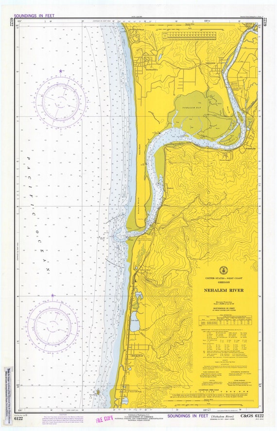 Nehalem River Map 1973 Nautical Chart Print | Etsy