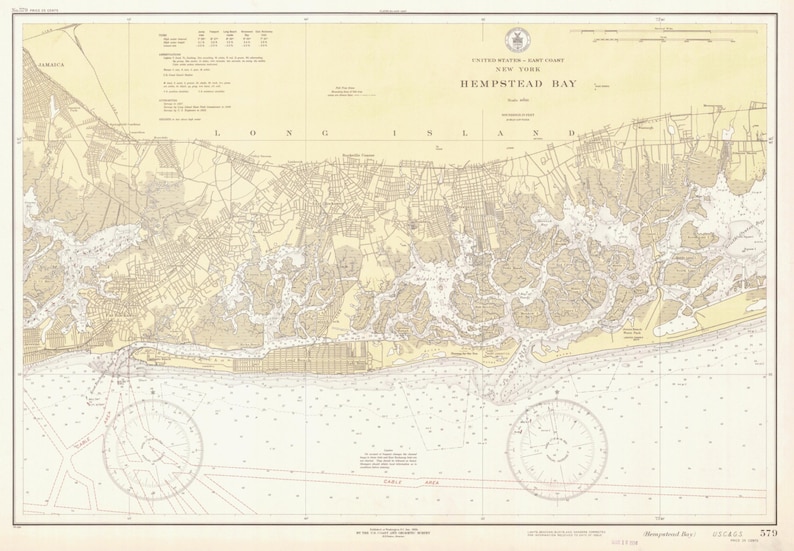 Hempstead Bay Historical Map 1934 Nautical Chart Print - Etsy