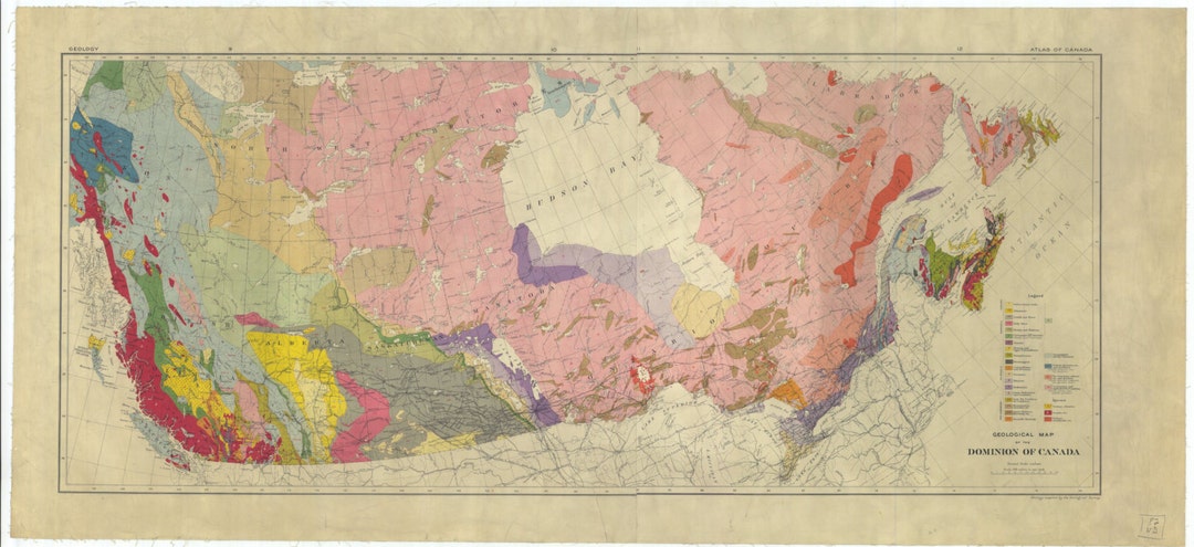 Geological Map of the Dominion of Canada - Etsy