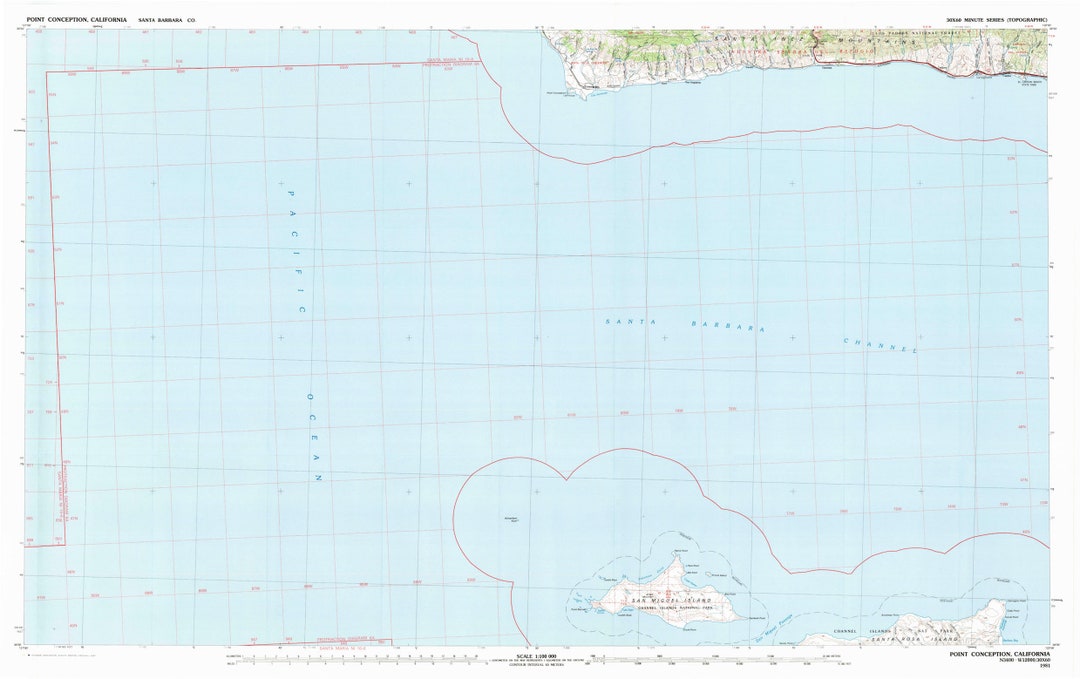 Point Conception California Topographic Map 1981 - Nautical Chart Print ...