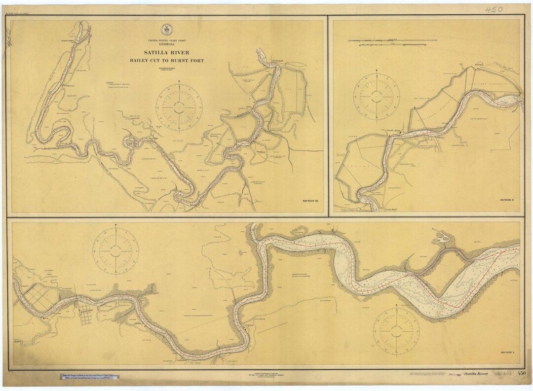 Satilla River Map 1920 - Nautical Chart Print - Etsy