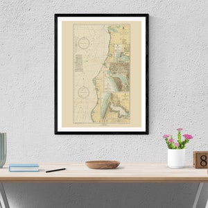 Lake Michigan Map - Benona to Point Betsie - 1932 - Nautical Chart ...