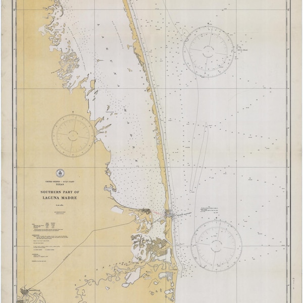 Nautical Map of Laguna Madre - Etsy