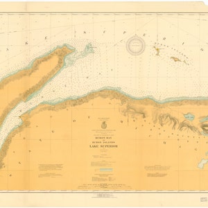 Lake Superior - Huron Bay - Historical Map 1927 - Nautical Chart Print ...