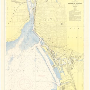 Buffalo Harbor Map 1957 - Nautical Chart Print - Etsy