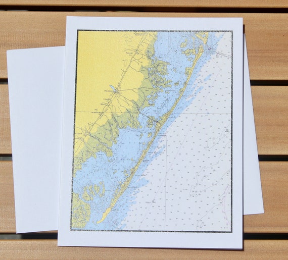 Long Beach Island Map Notecards 1957 4.25x5.5 | Etsy