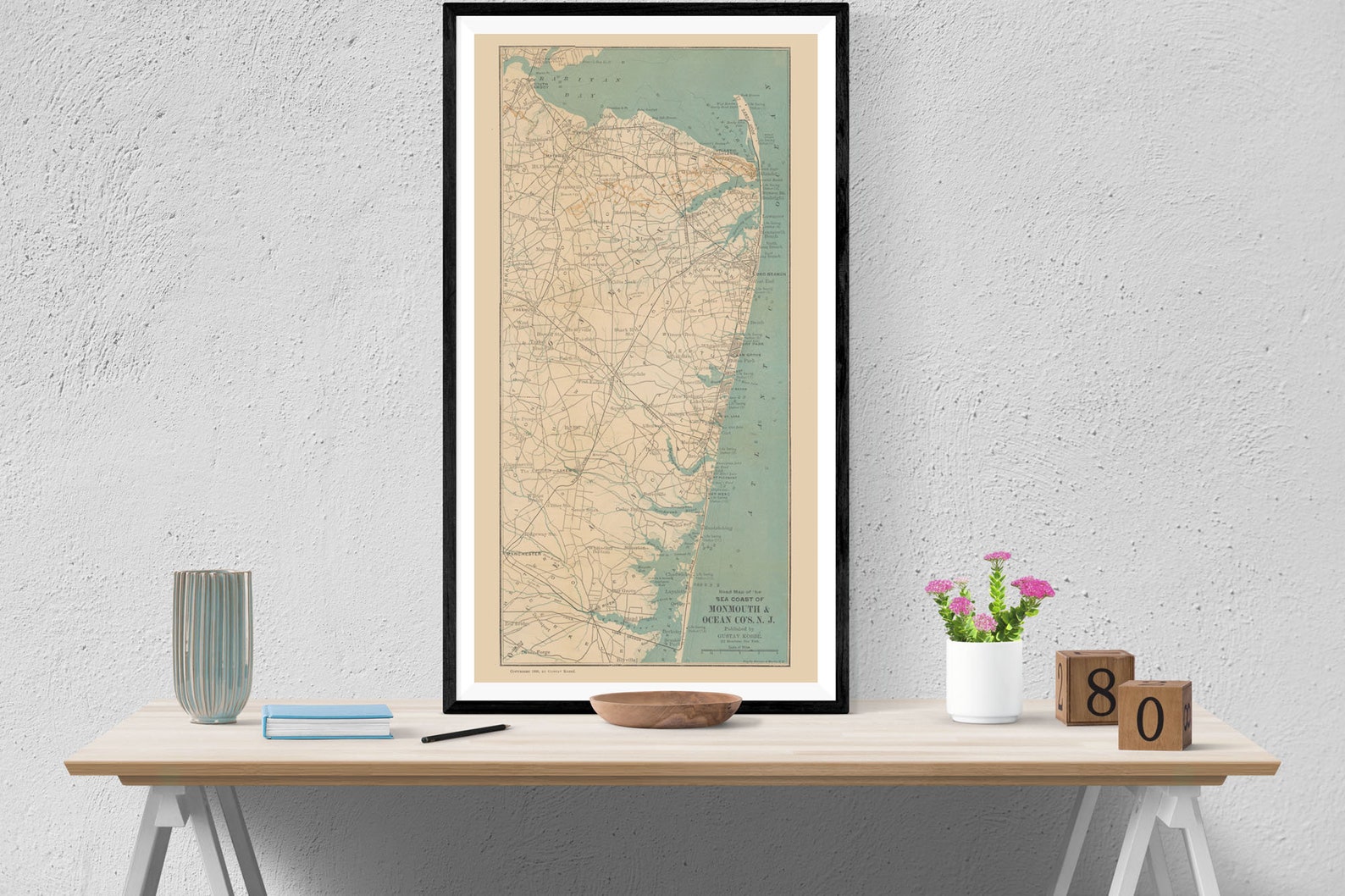 Jersey Shore Map (monmouth & Ocean Counties) - Nautical Chart Print - Etsy