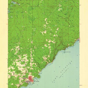 Two Harbors Minnesota Topographic Map - 1957 - Nautical Chart Print - Etsy