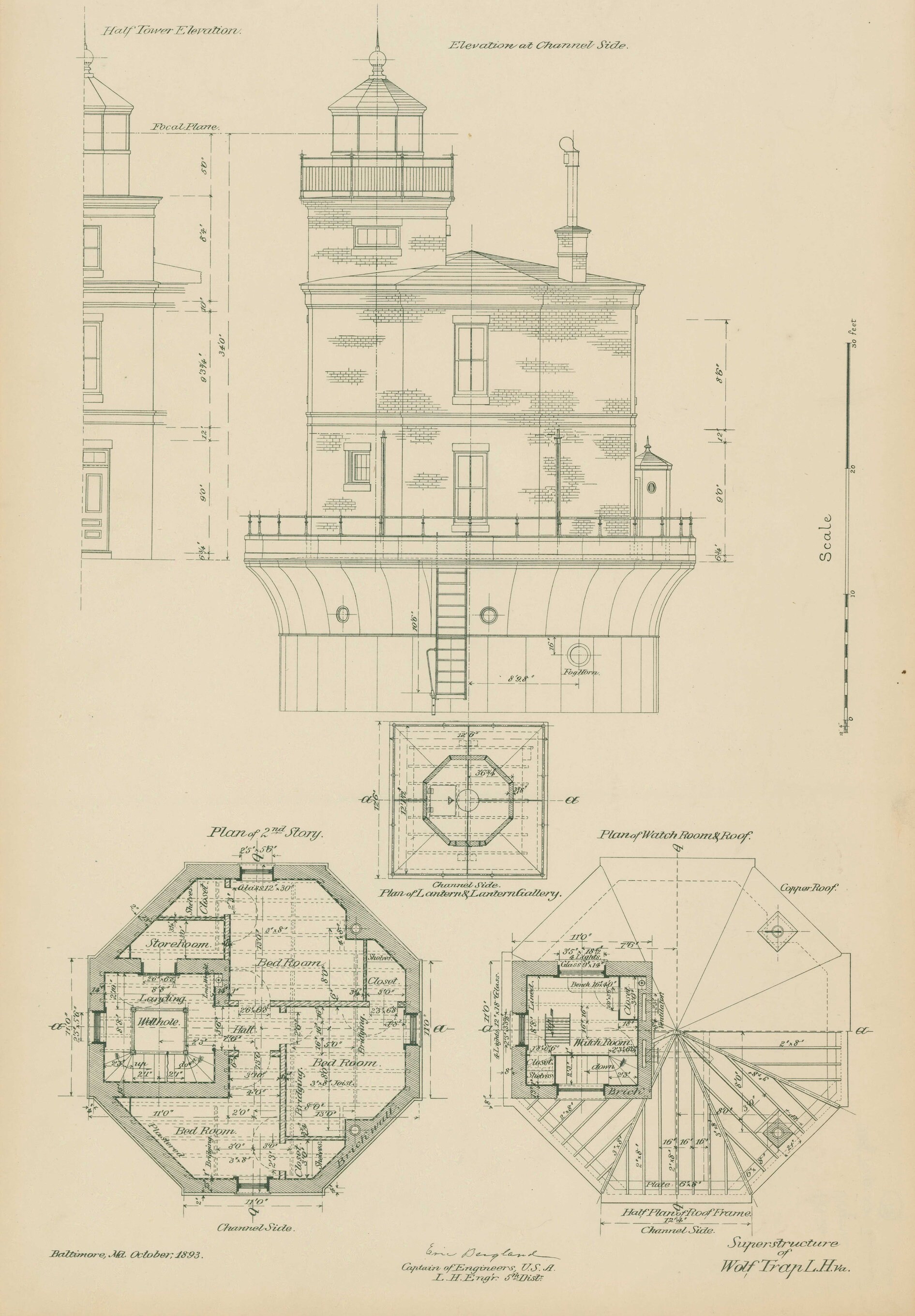Wolf Trap Lighthouse Plans - 1893 - Etsy