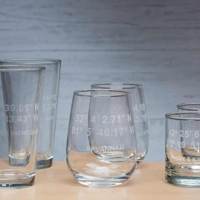 Etched Glasses Coastal - Etsy