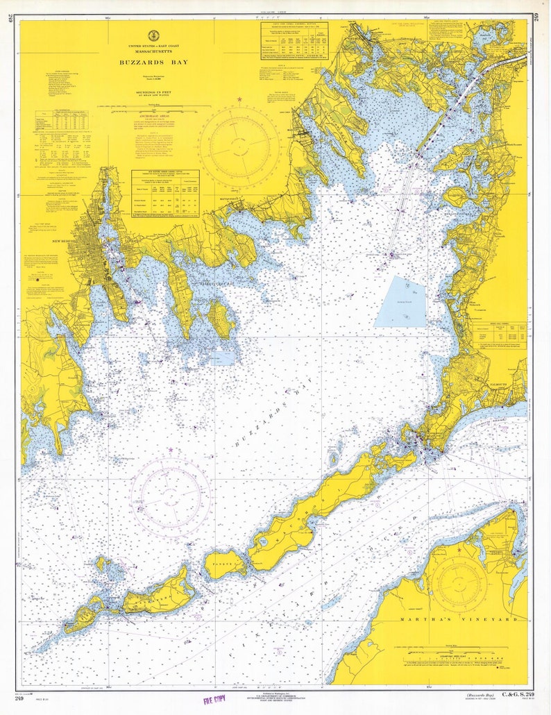 Buzzards Bay Map 1968 - Nautical Chart Print - Etsy