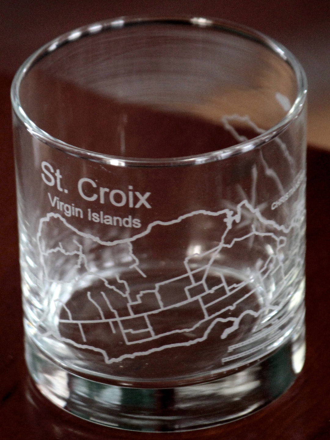 St. Croix Map Glasses - Line Design - Etsy