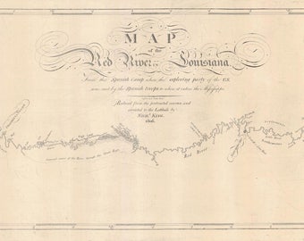 Red River Map Print - Etsy