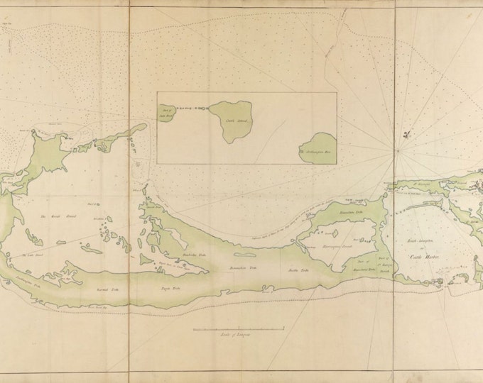 Bermuda Historical Chart Nautical Chart Print | Etsy