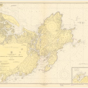 Ipswich Bay Map and Gloucester Harbor Map 1948 - Nautical Chart Print ...