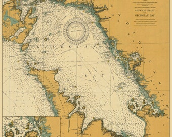 2005 Nautical Map of Lake Huron and Georgian Bay - Etsy