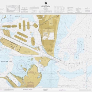 Miami Harbor Map 1997 - Nautical Chart Print - Etsy