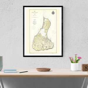 Block Island Map - 1914 - Nautical Chart Print - Etsy
