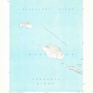 Tuckernuck Island - Nantucket Map 1951 - Nautical Chart Print - Etsy