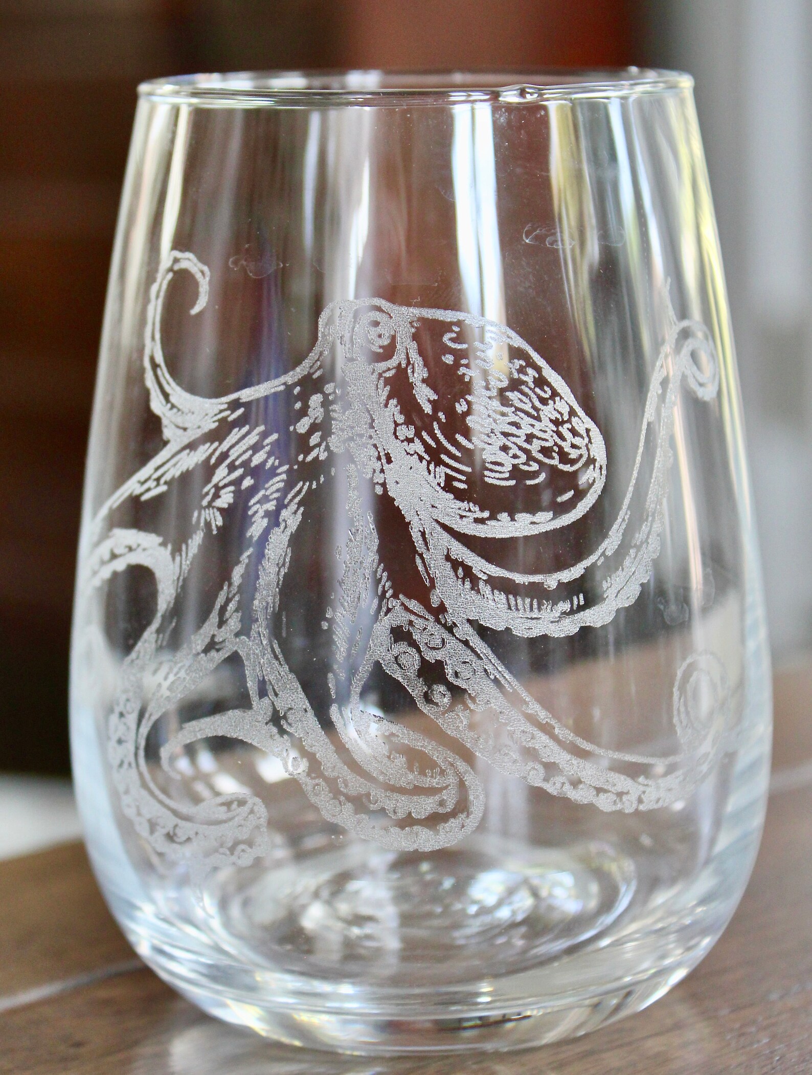 Octopus Engraved Glasses | Etsy