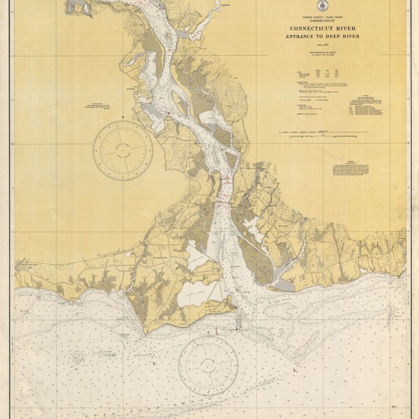 Map of Connecticut River - Etsy