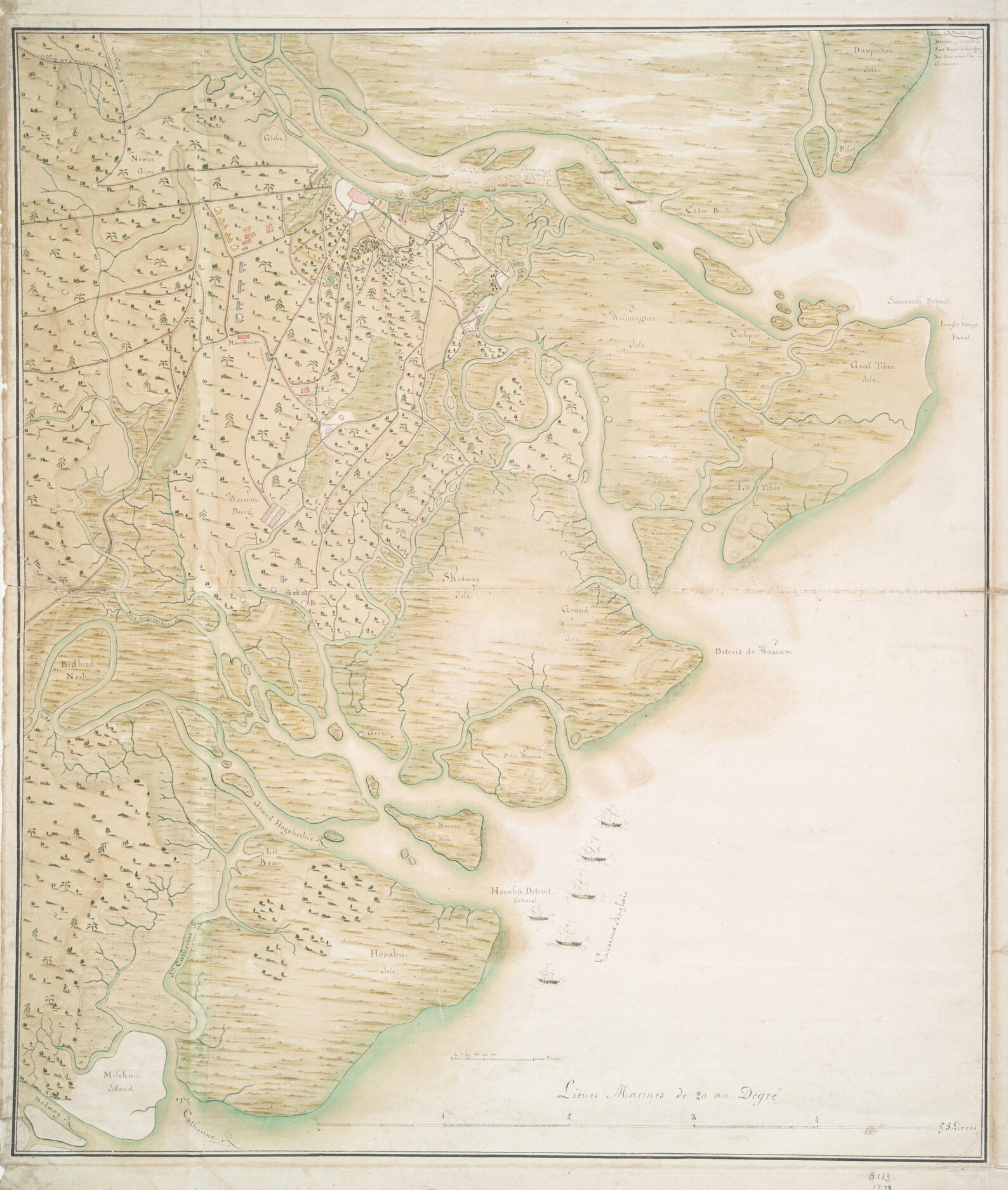 Savannah and Tybee Island Map 1779 - Nautical Chart Print - Etsy