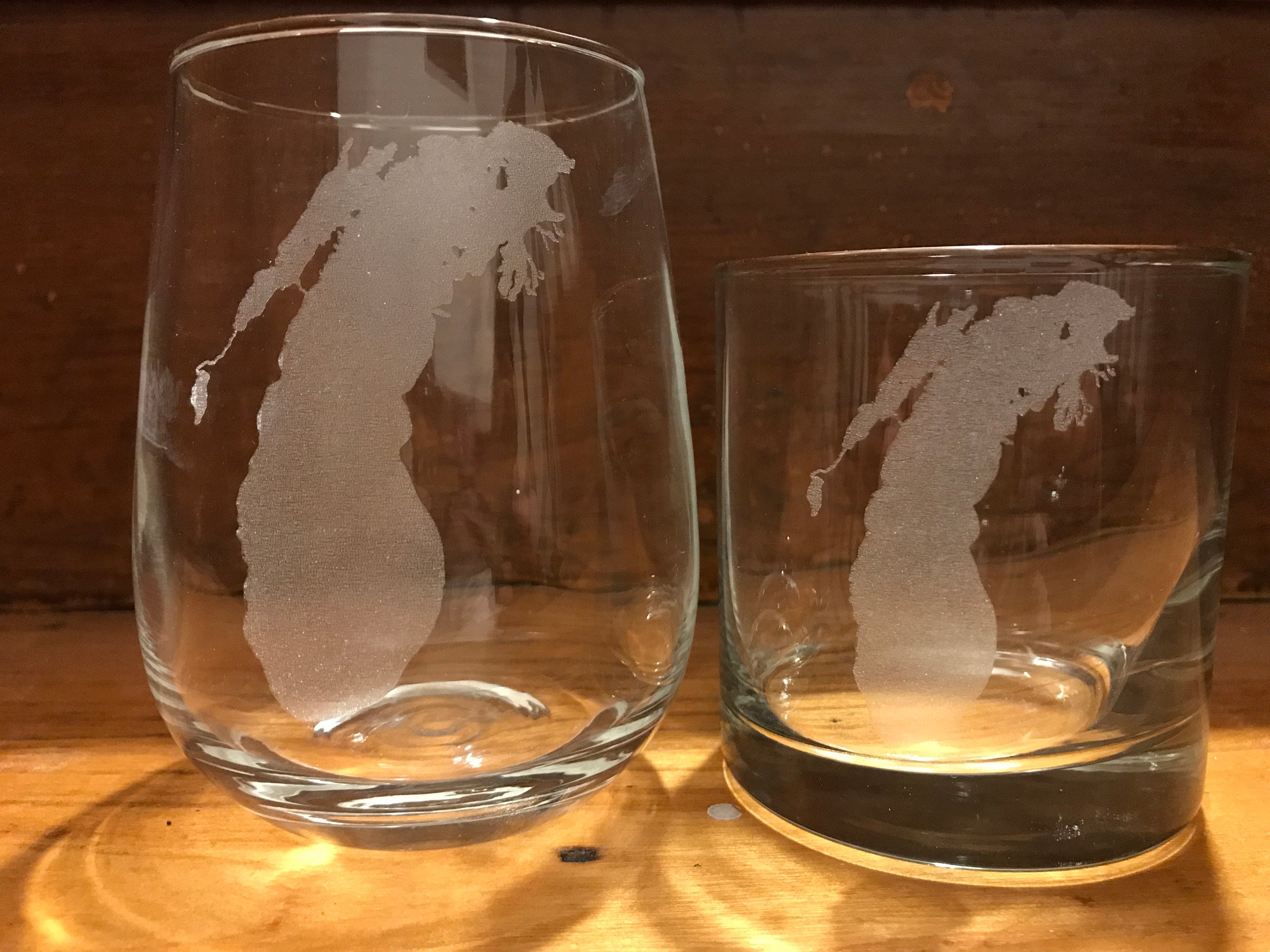 Lake Michigan Map Glasses | Etsy