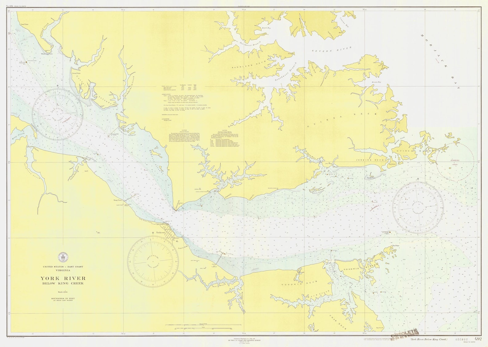 York River Map Below King Creek Chesapeake Bay Chart - Etsy