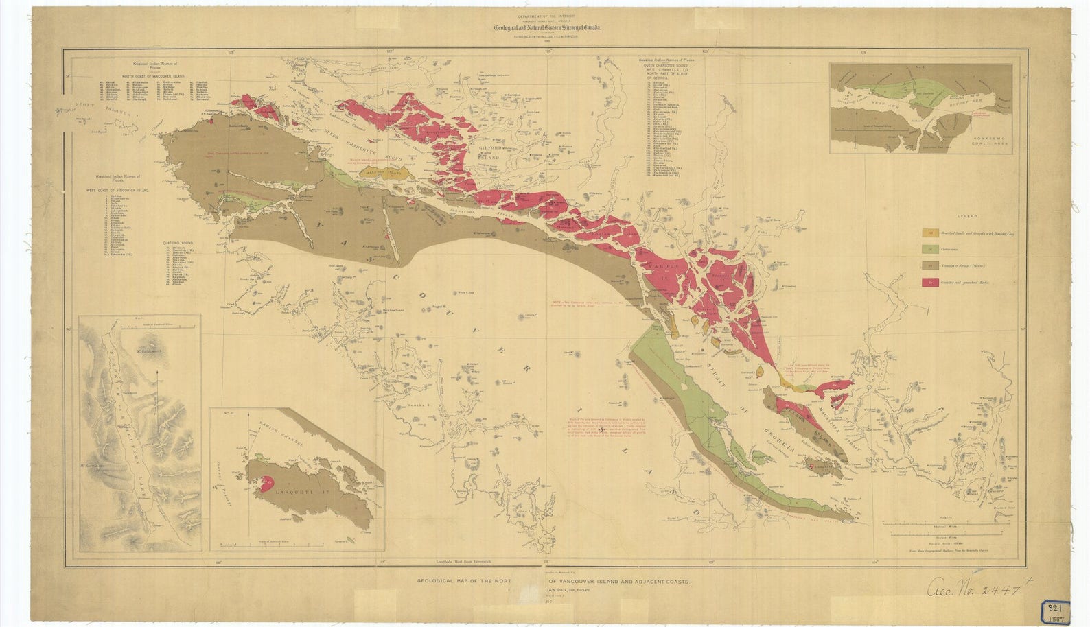 Geological and Natural History Map of Canada - 1887 - Etsy