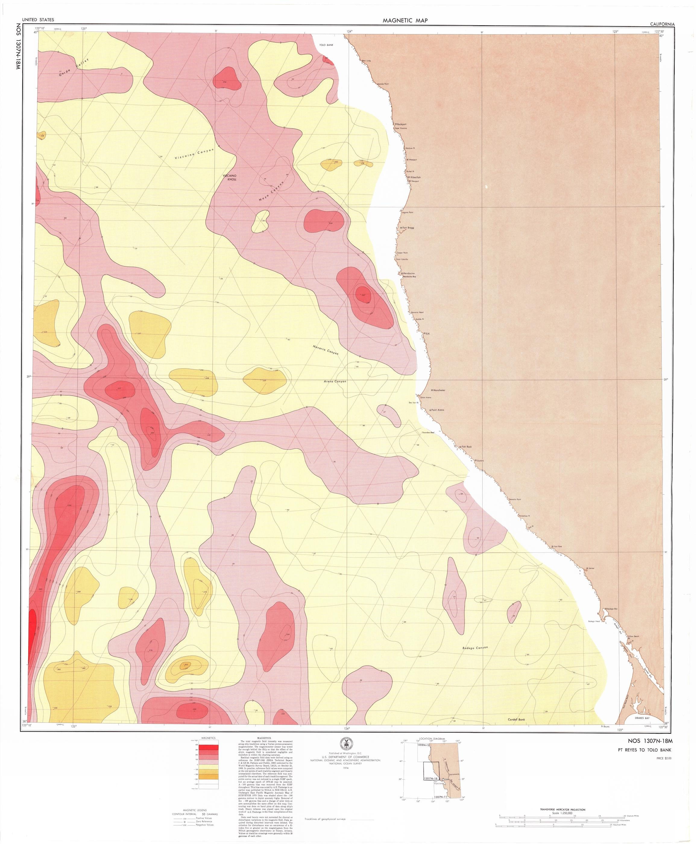 Point Reyes to Tolo Bank Magnetic Map Nautical Chart Print - Etsy