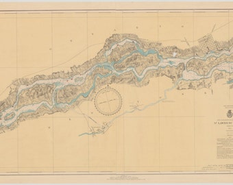 St. Lawrence River Map Chart 1 1921 | Etsy