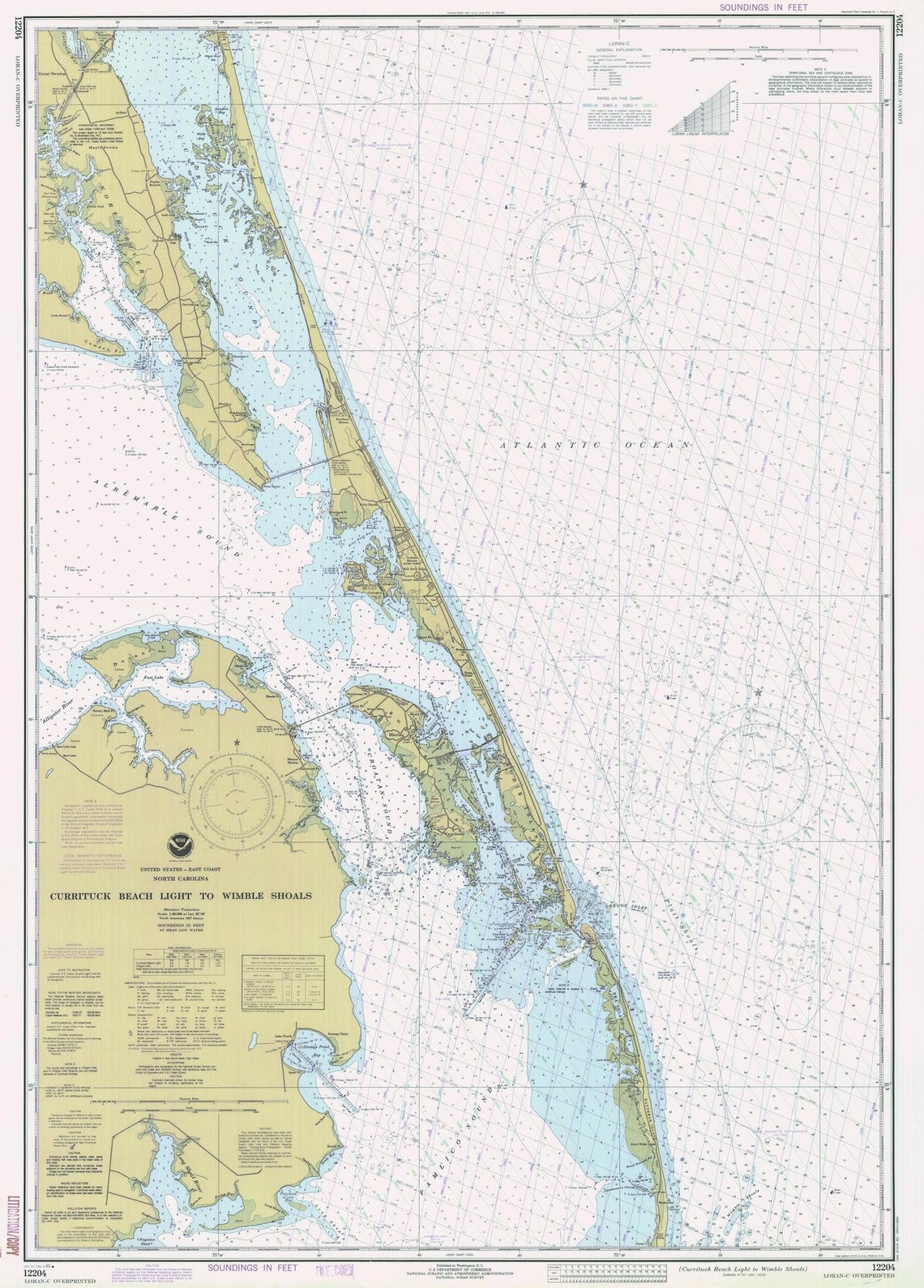Currituck Beach to Wimble Shoals Map 1980 Nautical Chart - Etsy
