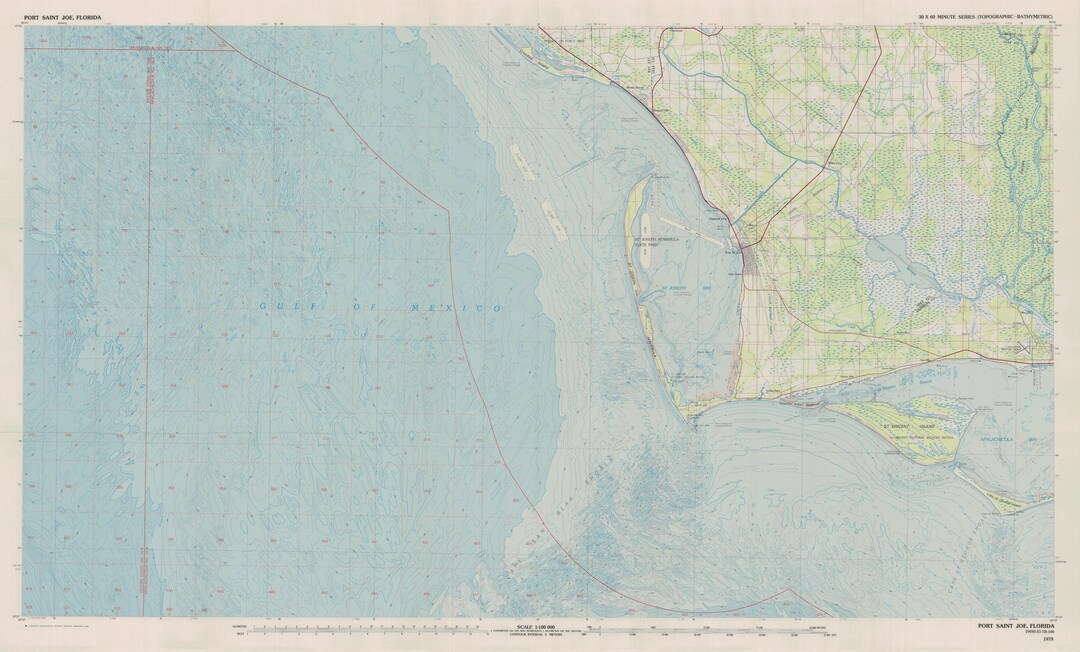Port St Joe Topographical Map - 1978 - Nautical Chart Print - Etsy
