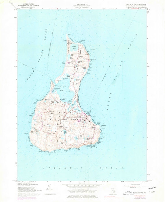 Block Island Map 1975 Nautical Chart Print - Etsy