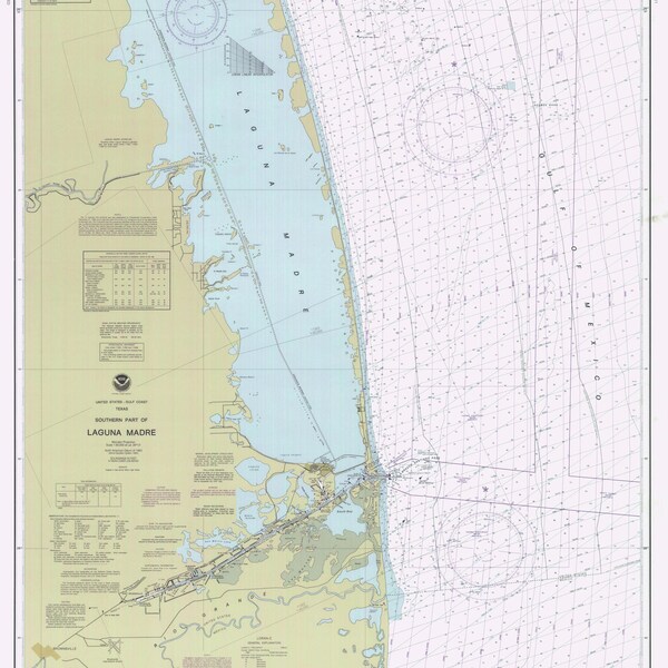 Nautical Map of Laguna Madre - Etsy Australia