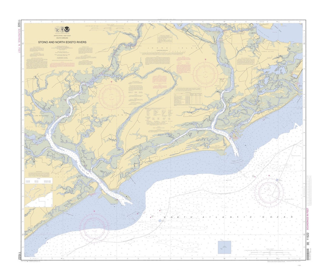 Stono River & North Edisto River - South Carolina Nautical Map 2010 ...