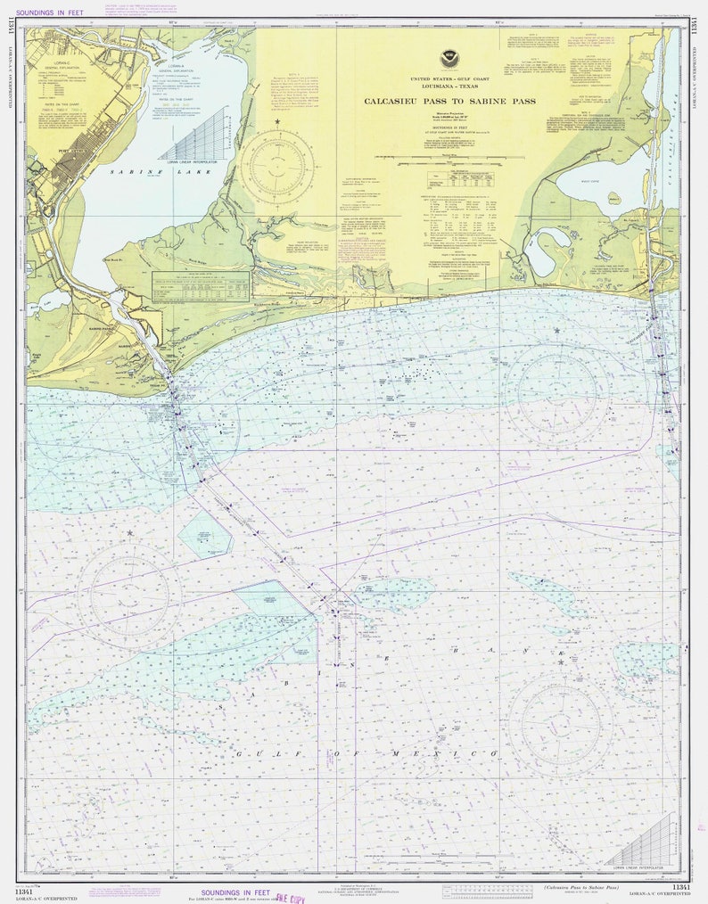 Calcasieu Pass to Sabine Pass Map 1979 Nautical Chart - Etsy