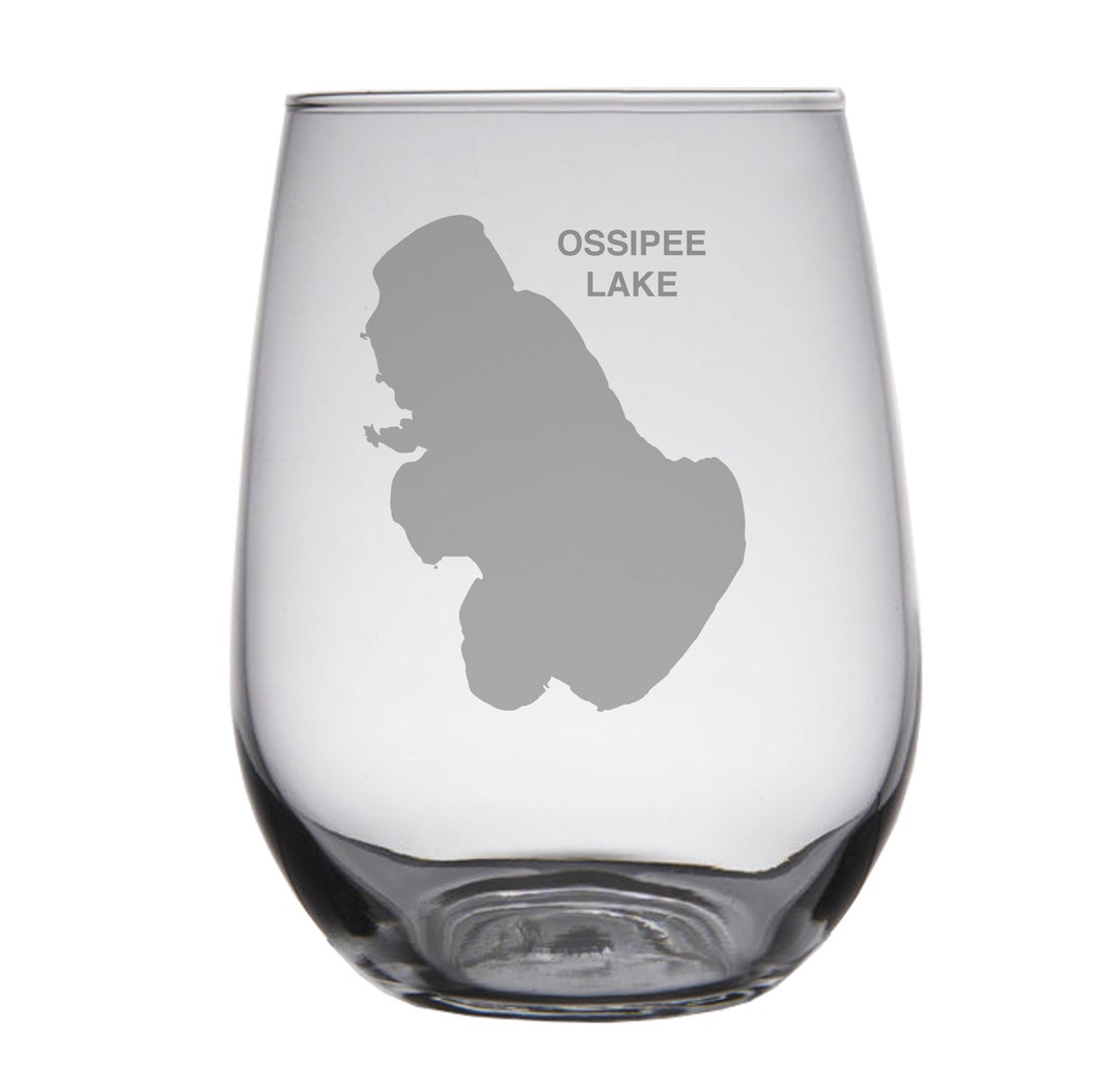 Ossipee Lake Map Engraved Glasses - Etsy