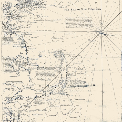 Cape Cod Bay Satellite Map Nautical Chart Print - Etsy