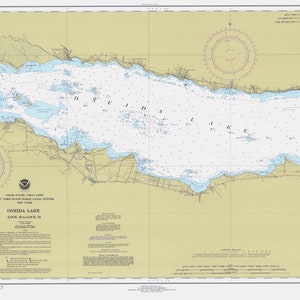 Oneida Lake Map 1977 - Nautical Chart Print - Etsy