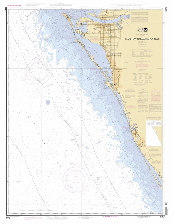 Lemon Bay to Passage Key Inlet Map 2012 | Etsy