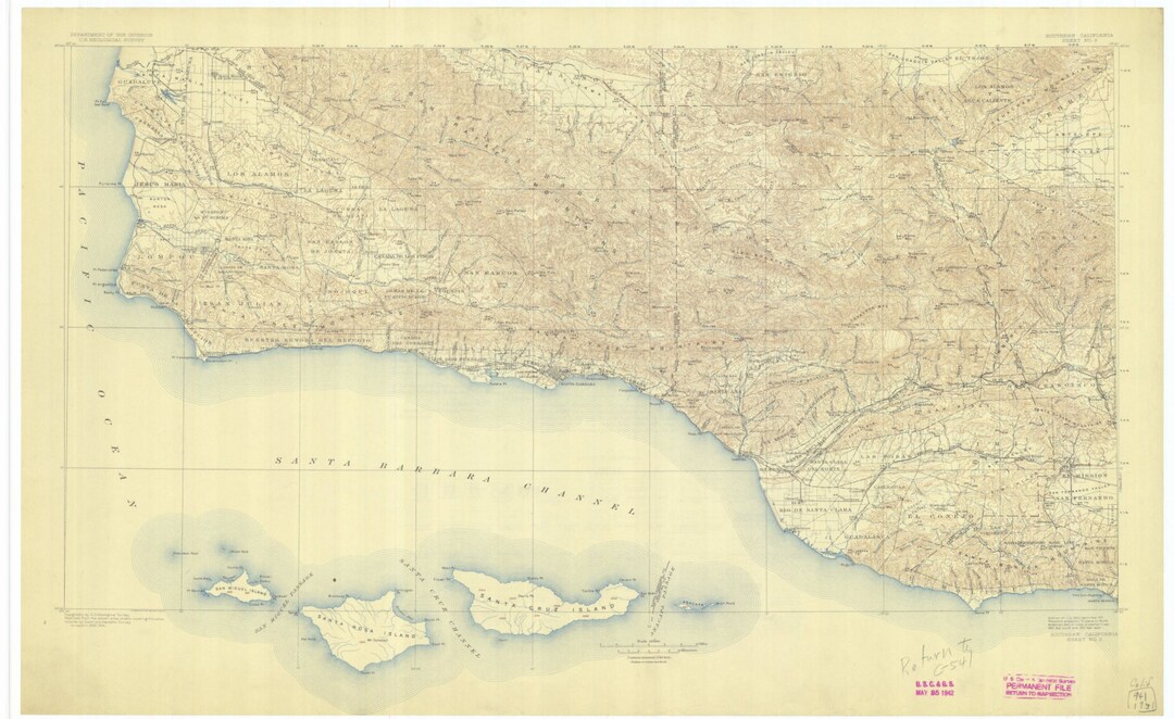 Santa Barbara Channel Map 1931 - Nautical Chart Print - Etsy