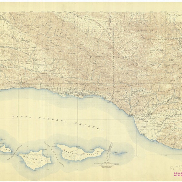 Santa Barbara Map - Etsy
