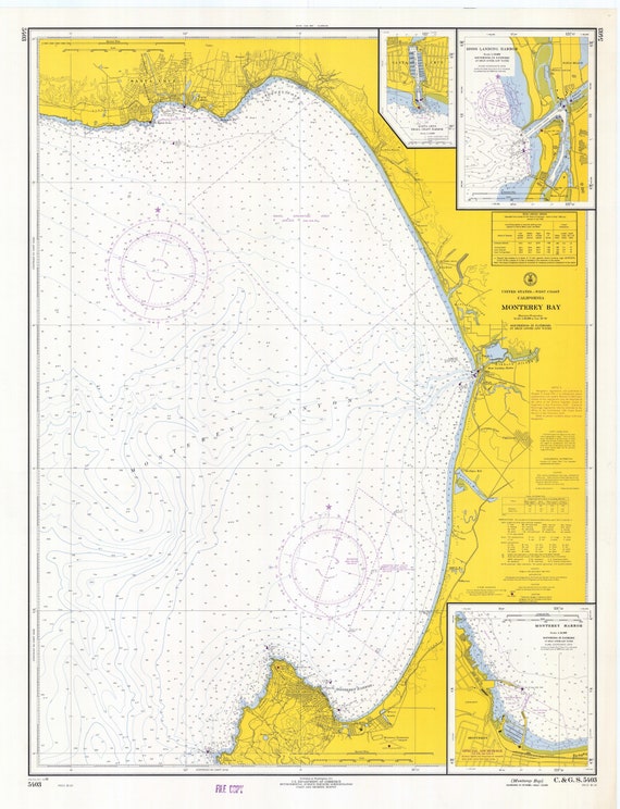 Monterey Bay Map 1968 Nautical Chart Print - Etsy