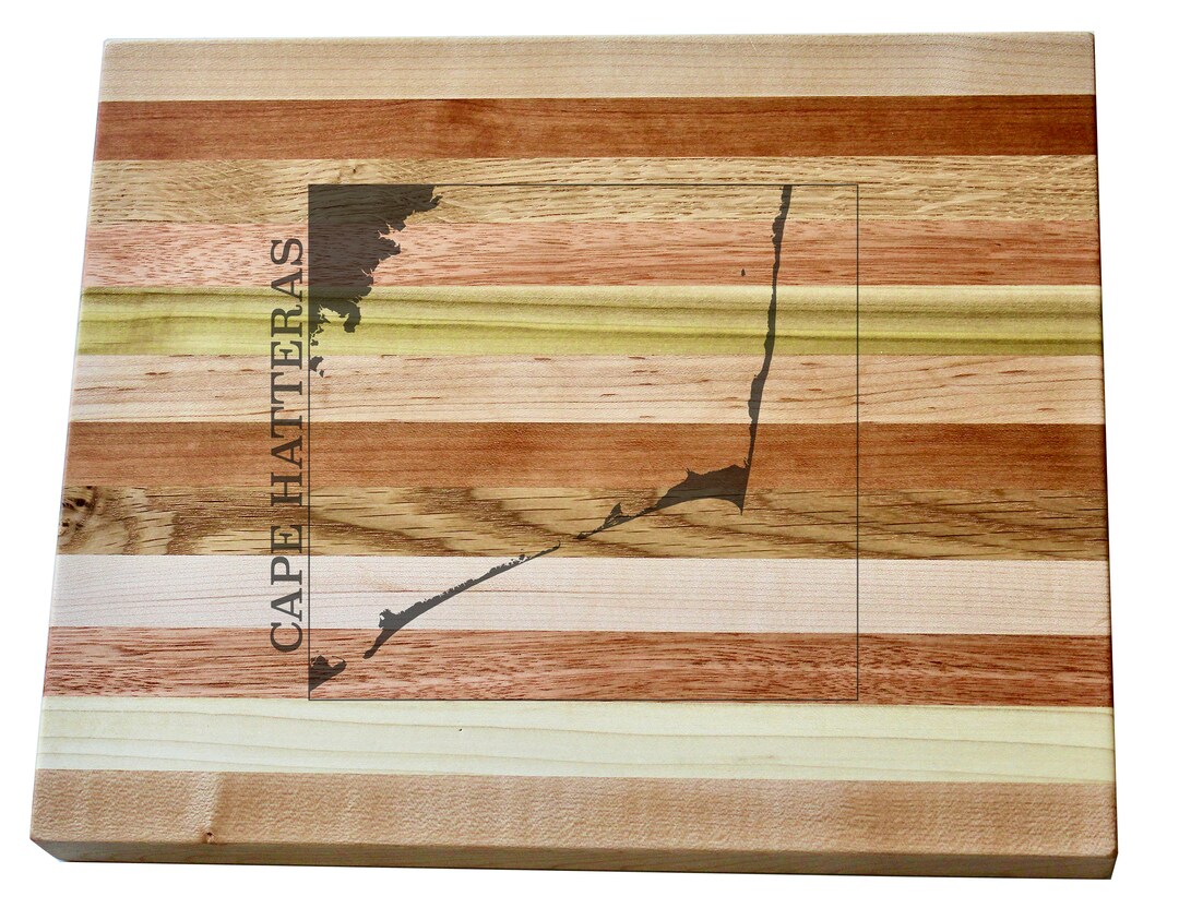 Cape Hatteras Map Engraved Wooden Serving Board & Bar Board - Etsy