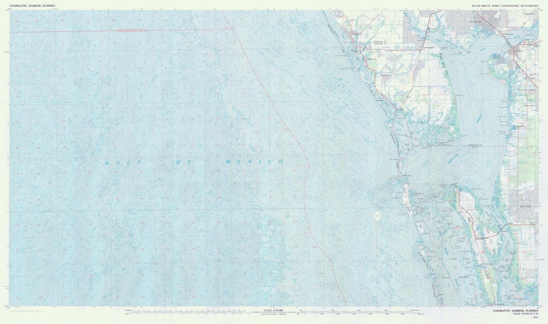 Charlotte Harbor Map 1981 - Nautical Chart Print - Etsy
