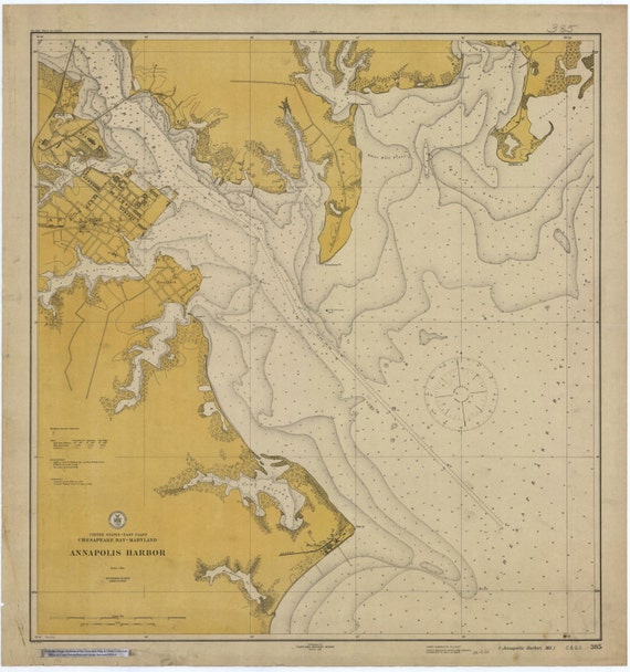 Annapolis Harbor Map 1911 Nautical Chart Print | Etsy