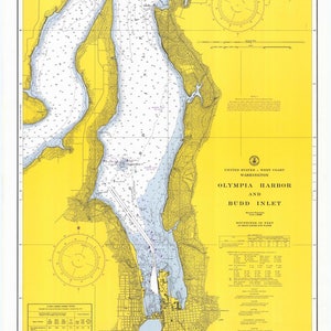 Olympia Harbor and Budd Inlet 1972 - Nautical Chart Print - Etsy